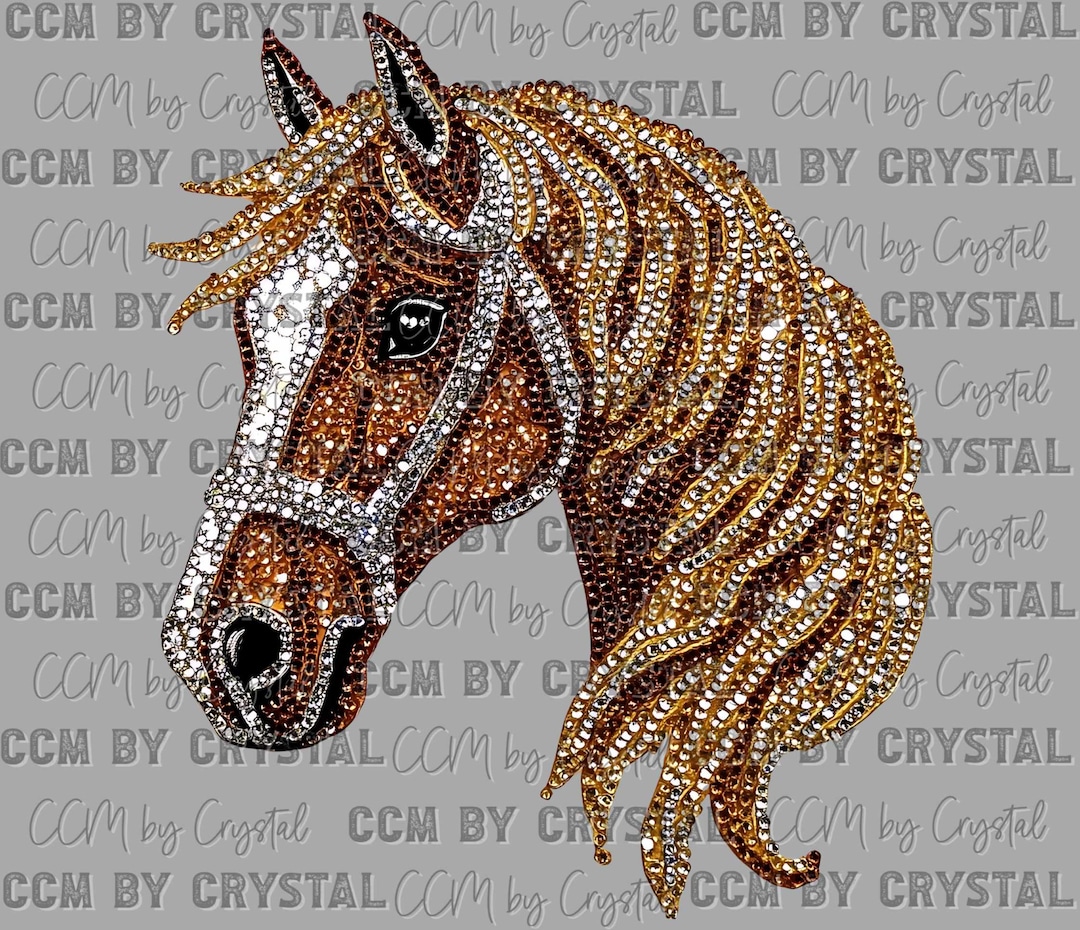 Faux Rhinestone Horse Ready to Press Transfer Direct to Film DTF ...