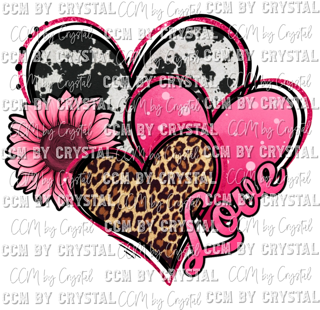 Hearts Valentine's Day Love Ready to Press Transfer Direct to Film DTF ...