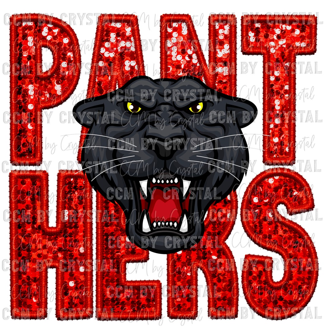 Panthers Red Faux Sequins Faux Embroidery PNG Digital Download ONLY - Etsy