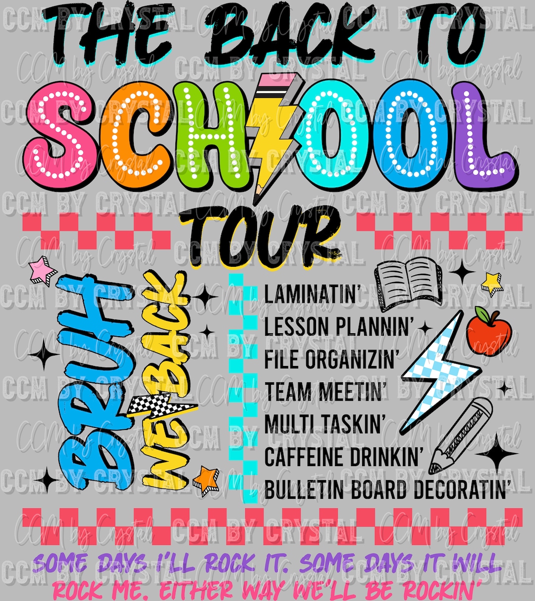 Back to School Tour Teacher Back Ready to Press Transfers DTF Transfers ...