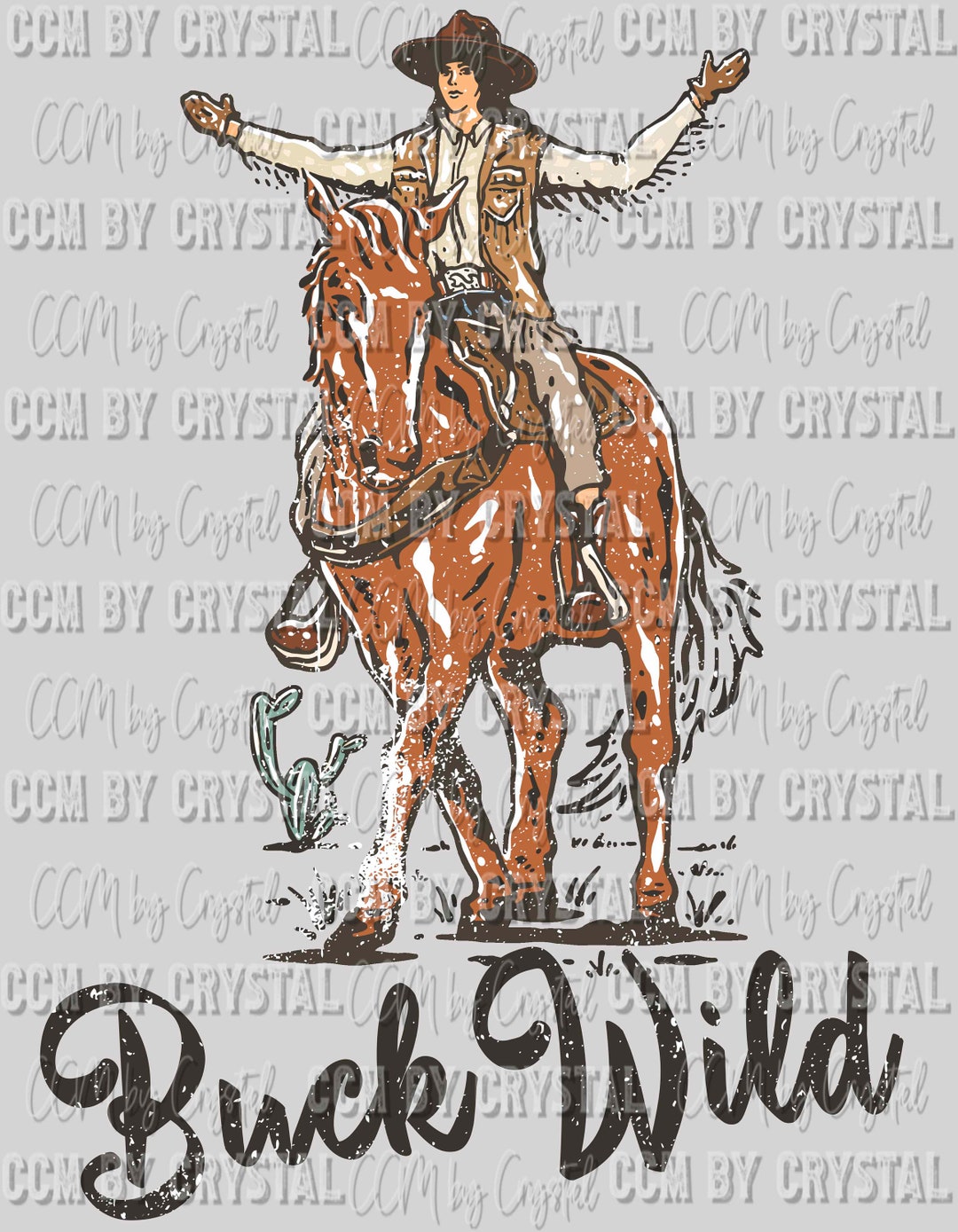 Buck Wild Western Rodeo Ready to Press Transfer Direct to Film DTF ...