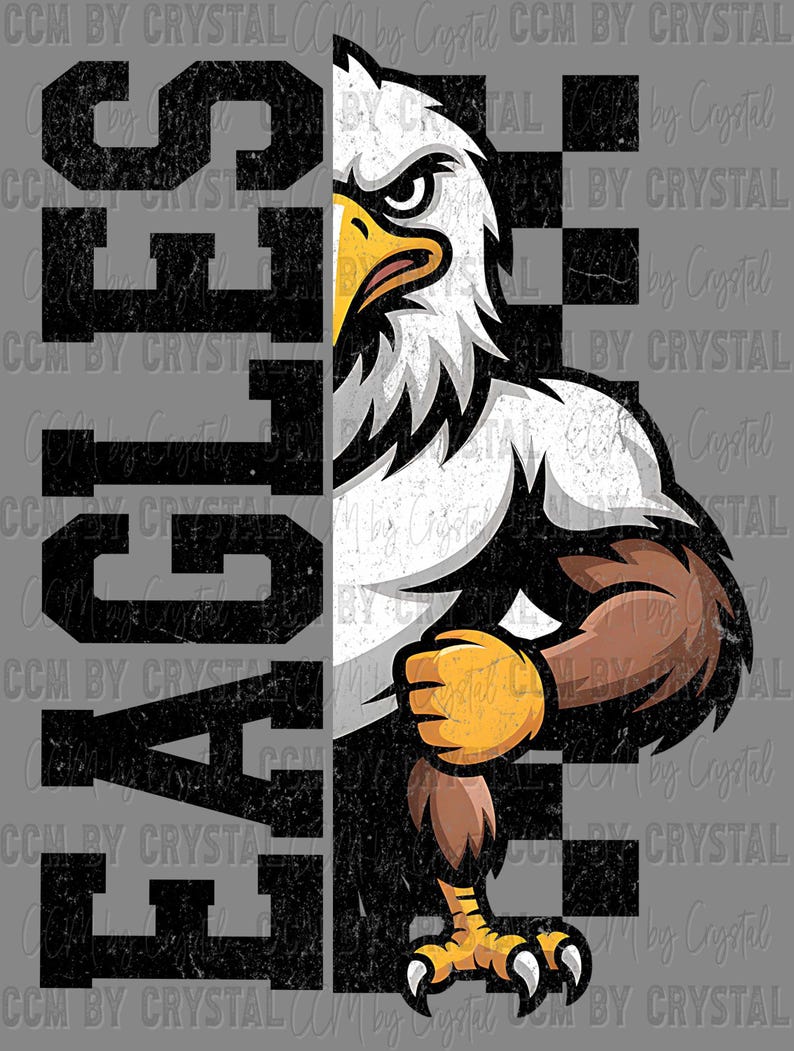 Distressed Eagles Half Checkered Ready to Press Transfer Direct to Film ...