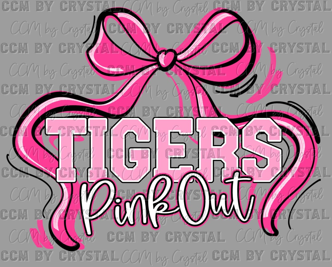 Tigers Pink Out Mascot Ready to Press Transfer Direct to Film DTF ...