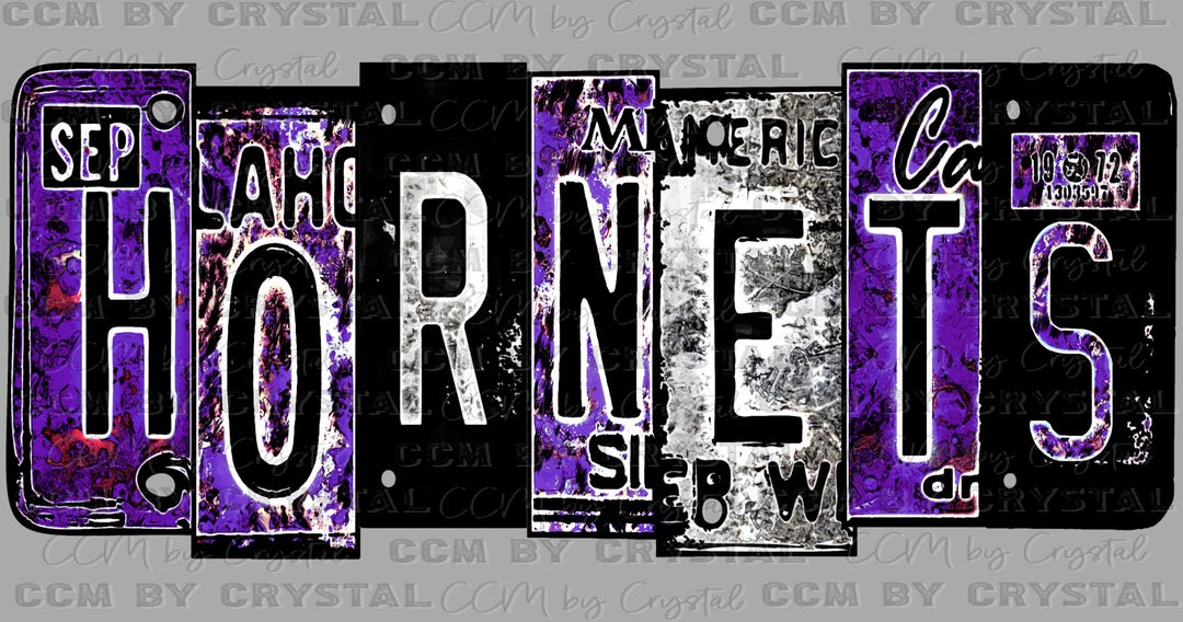 Hornets Purple License Plates Mascot Turquoise Concho Ready to Press ...