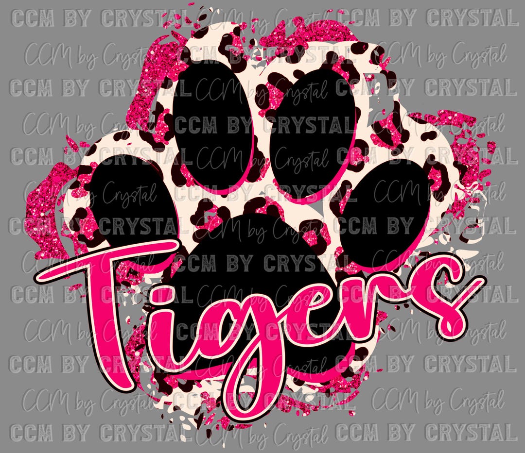 Tigers Paw Pink Faux Glitter Ready to Press Transfer Direct to Film DTF ...