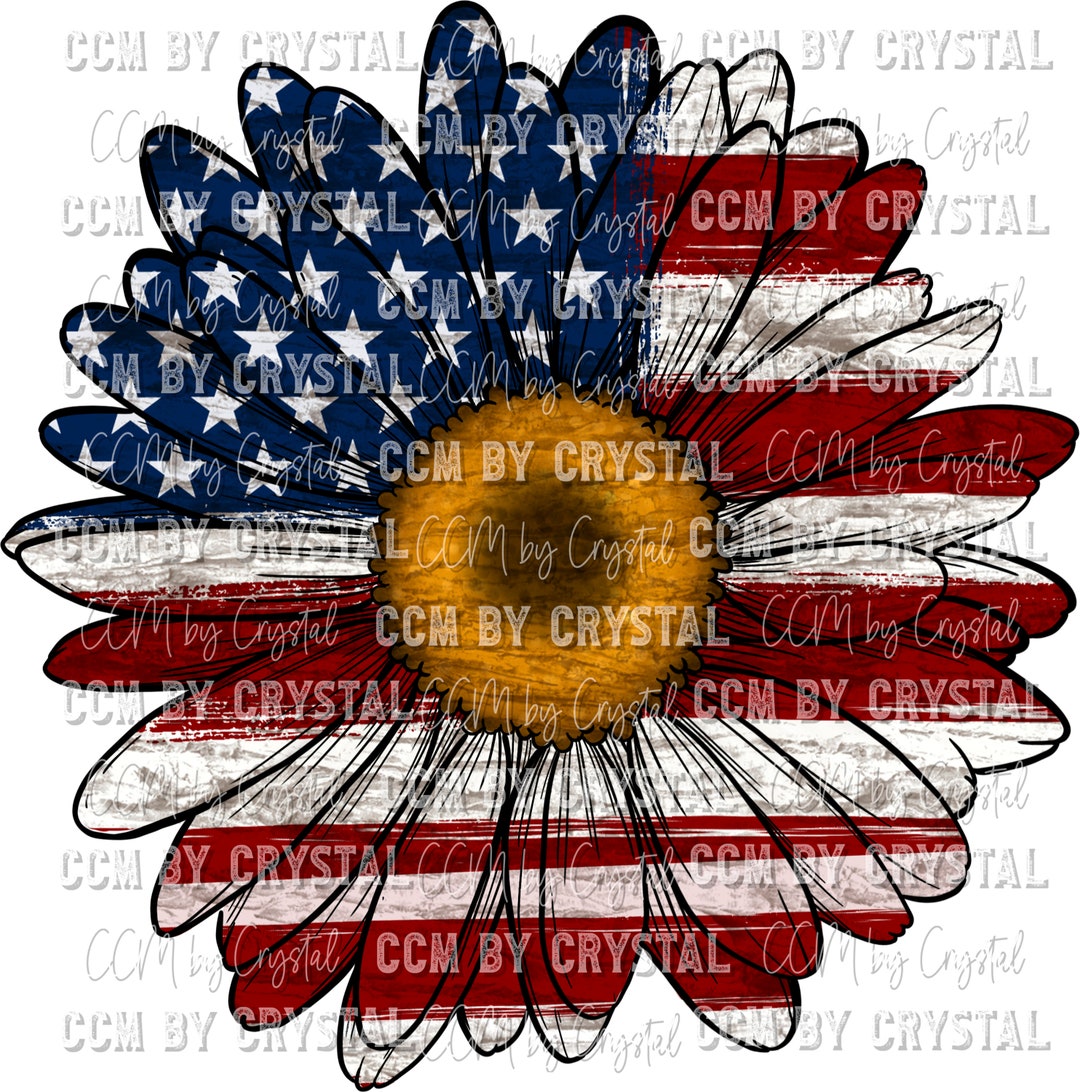 Daisy Flag Fourth of July Independence Day Ready to Press Transfers ...