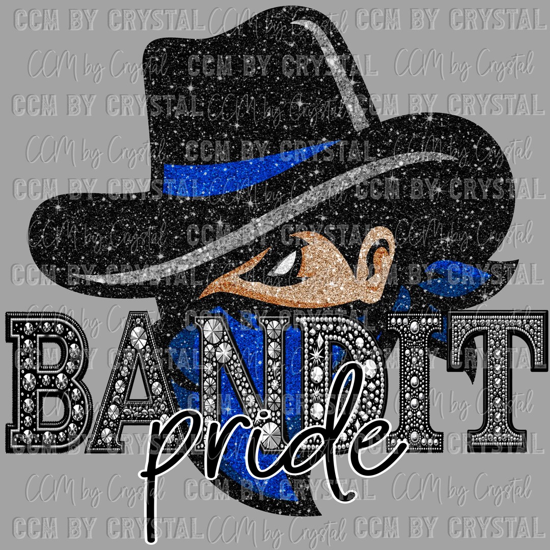 Bandit Pride Mascot Faux Rhinestones Ready to Press Transfer Direct to ...