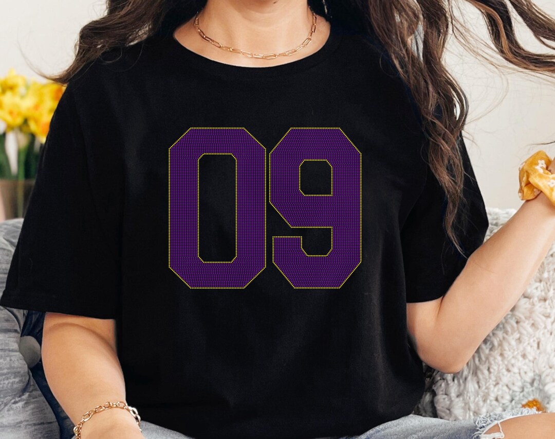 Custom Number Spangle on a Black Gildan Softstyle T-shirt - Etsy