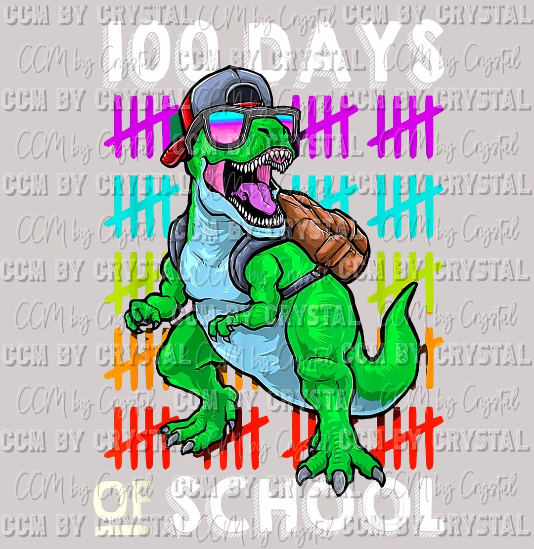 Dino 100 Days of School Ready to Press Transfer Direct to Film DTF ...