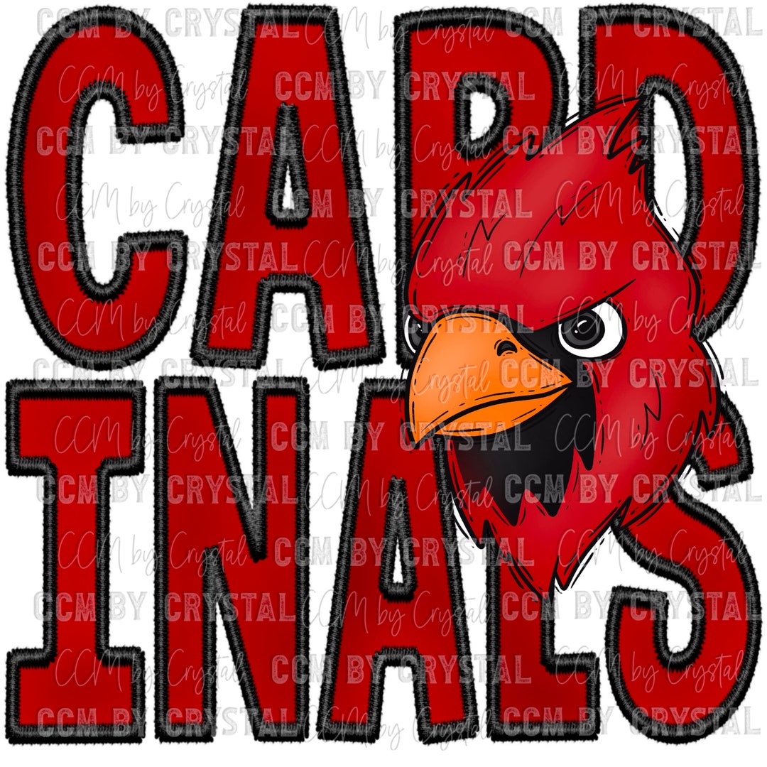 Cardinals Mascot Faux Embroidery Ready to Press Transfer Direct to Film ...