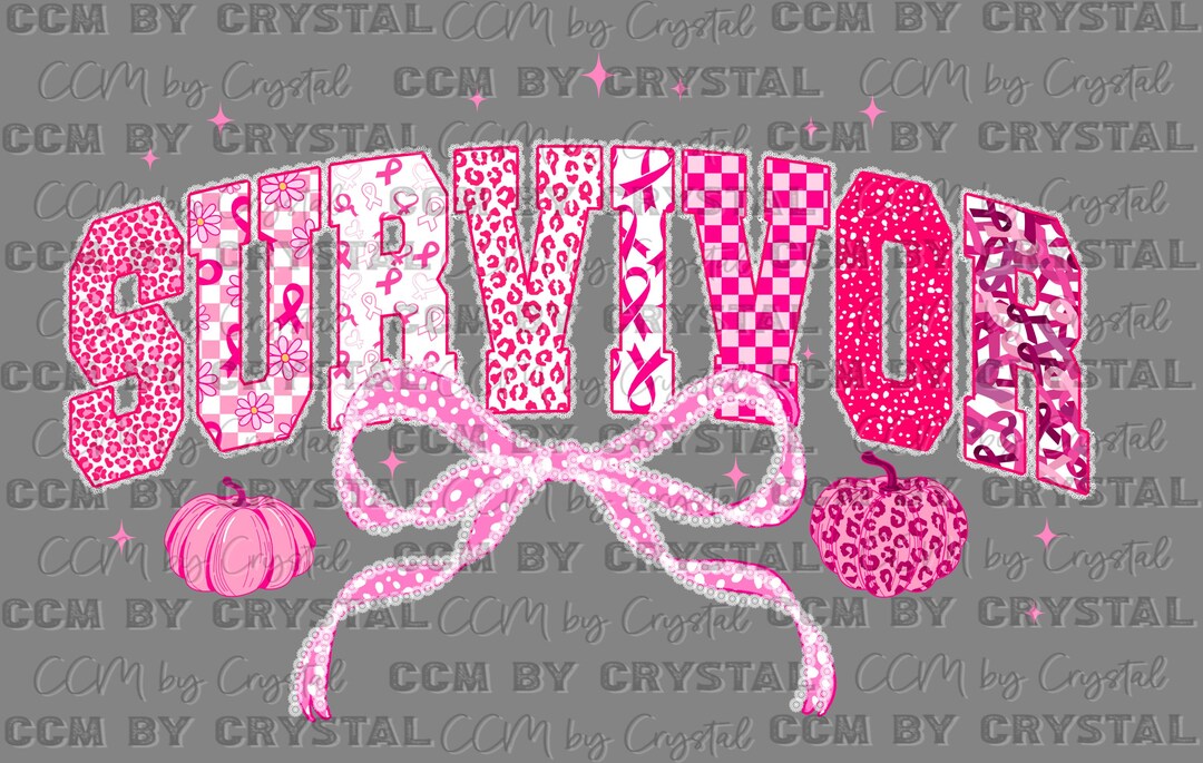 Survivor White Lace Breast Cancer Awareness Ready to Press Transfer ...