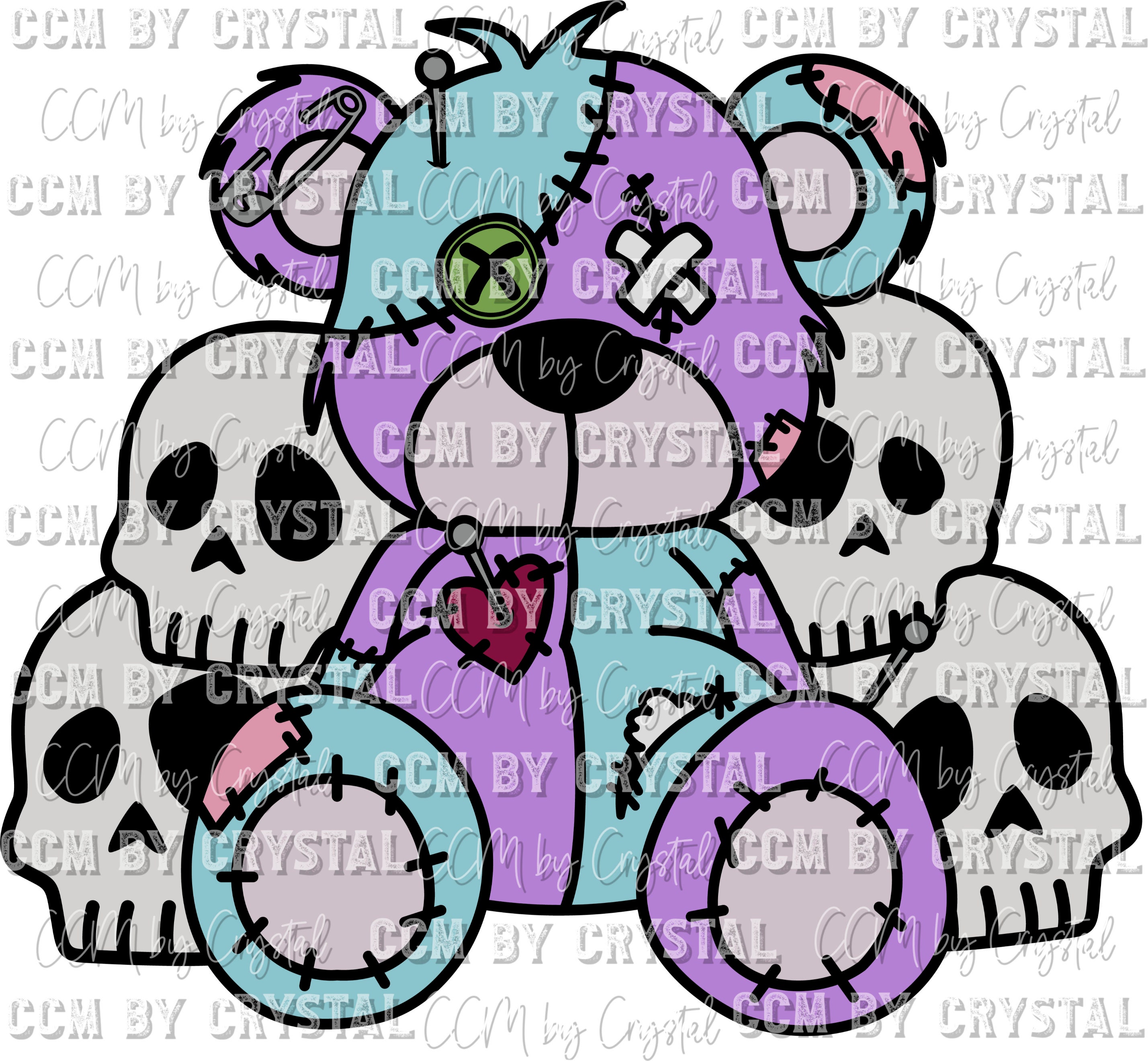 Teddy Bear Skull Drawing