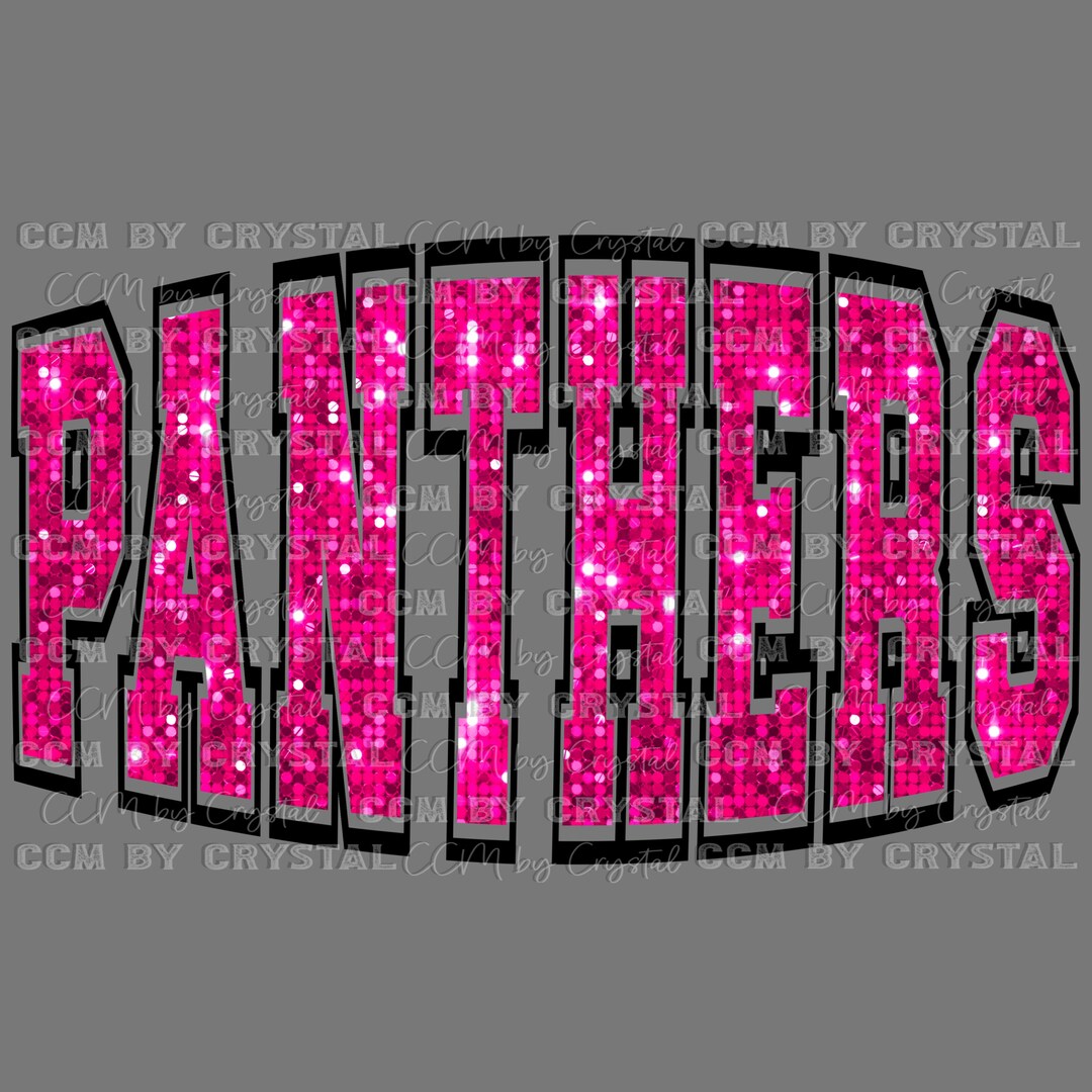 Panthers Pink Faux Sequins PNG Digital File Only - Etsy