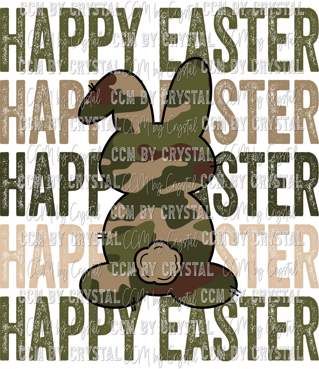 Happy Easter Camo Bunny Ready to Press Transfers Direct to Film ...