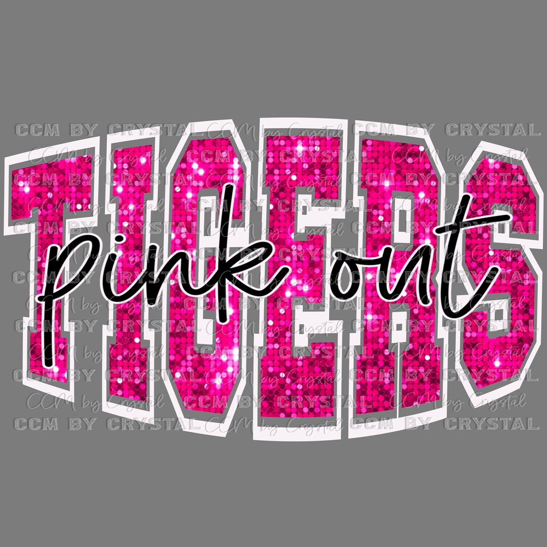 Tigers Mascot Pink Out Ready to Press Transfer Direct to Film DTF ...