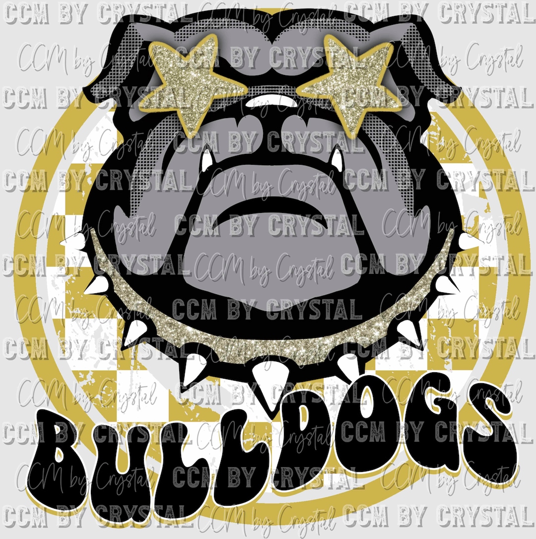 Bulldogs Black and Gold Mascot Ready to Press Transfer Direct to Film ...