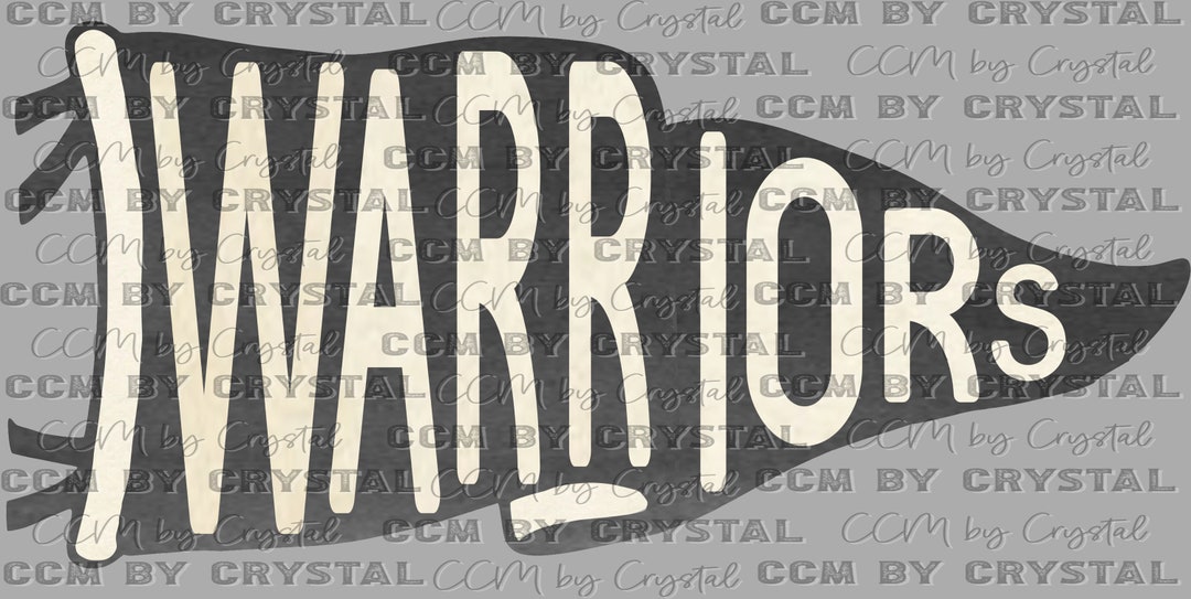 Warriors Pennant Mascot Ready to Press Transfers DTF Transfers ...