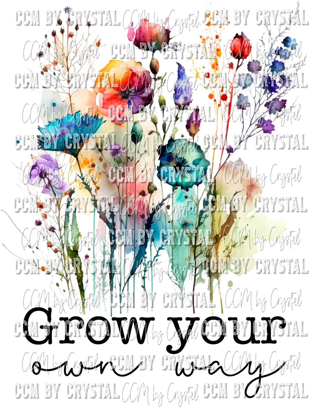 Grow Your Own Way Flowers Transfer Direct to Film DTF Transfers ...