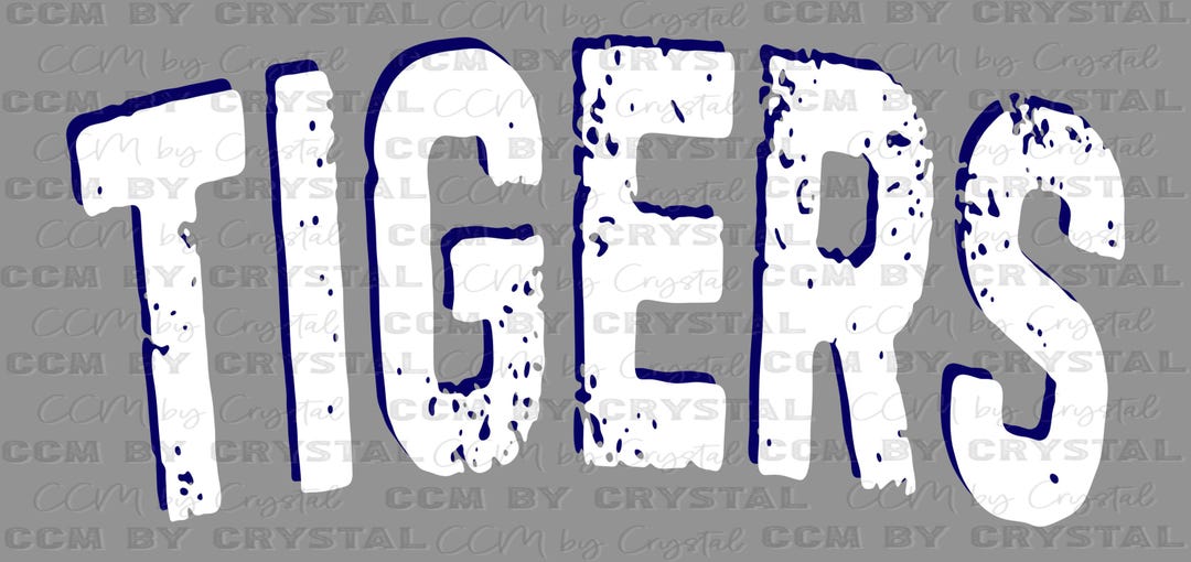 Distressed Tigers Navy White Ready to Press Transfer DTF Transfers - Etsy
