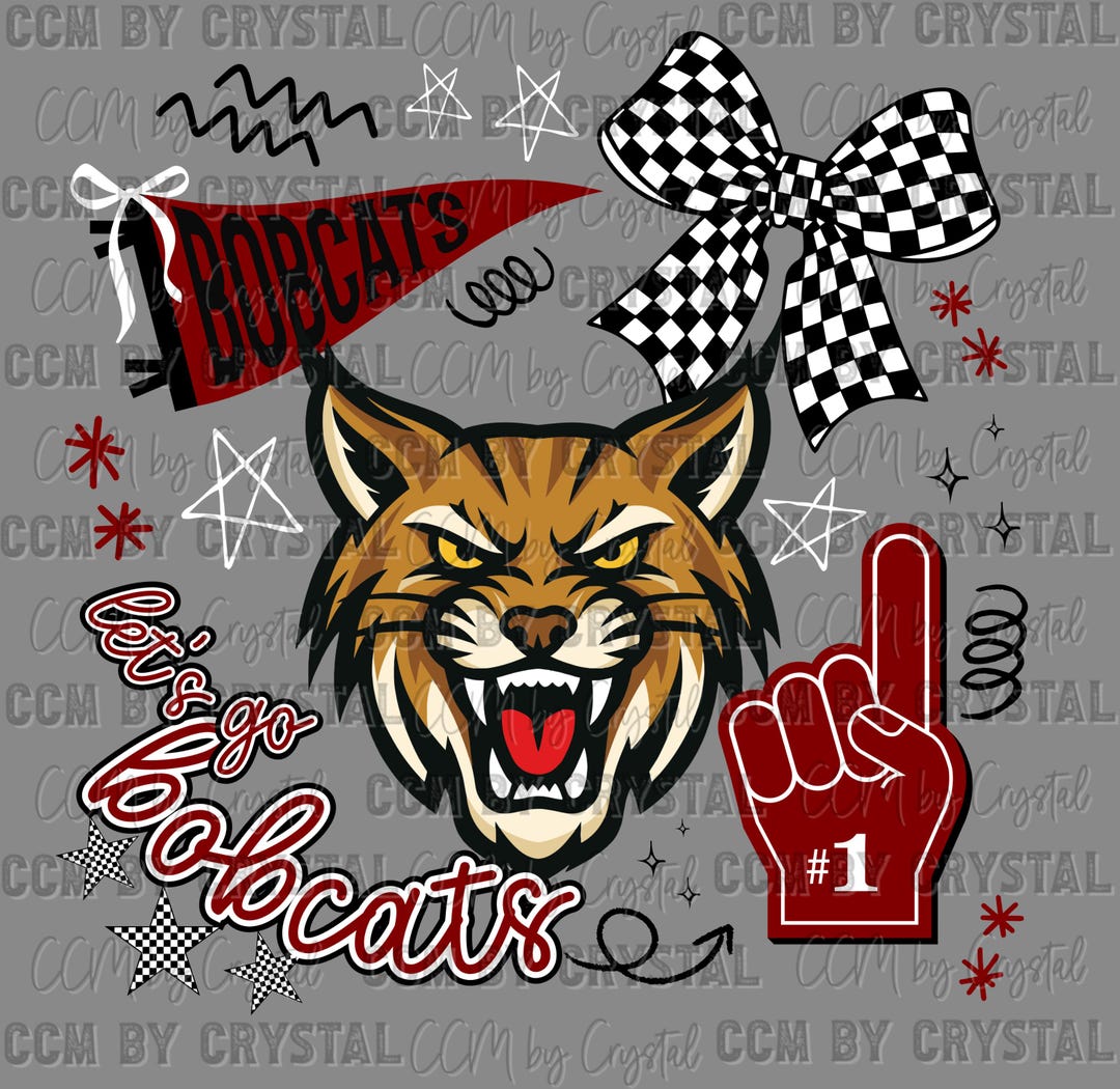 Let's Go Bobcat's Mascot Ready to Press Transfer Direct to Film DTF ...