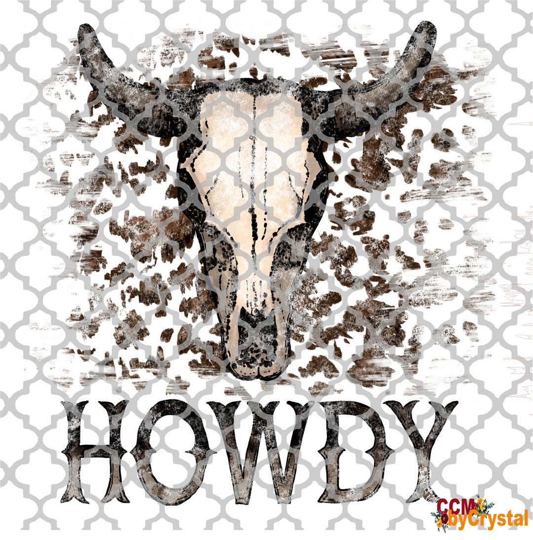 Howdy Bull Skull Cow Skull Cow Print Transfers DTF Transfers - Etsy