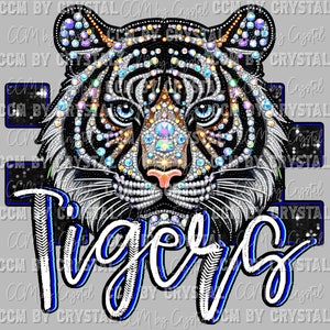 Tigers Mascot Faux Rhinestone Effect Ready to Press Transfer Direct to ...