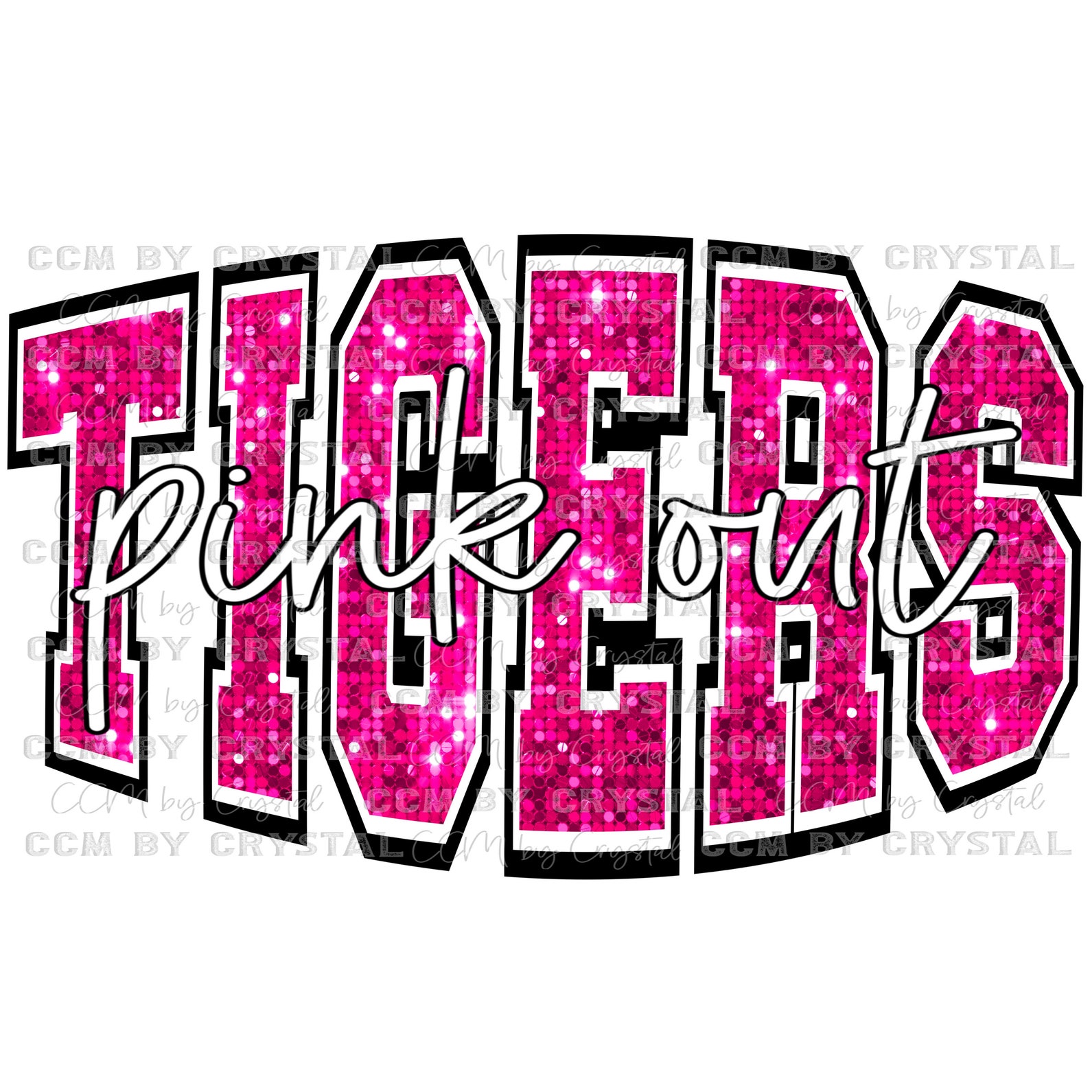 Tigers Mascot Pink Out Ready to Press Transfer Direct to Film DTF ...