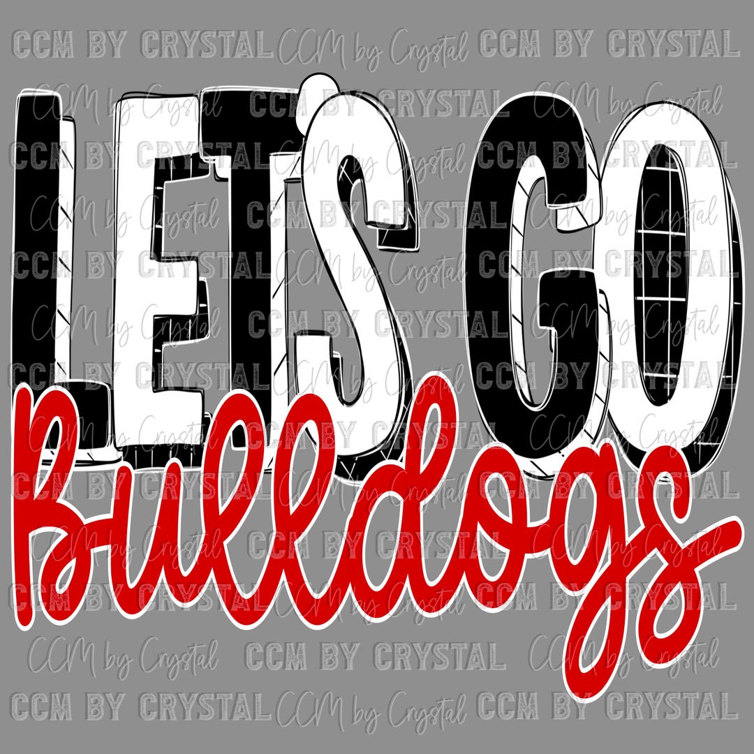 Let’s Go Bulldogs Mascot Red Ready to Press Transfer Direct to Film DTF ...