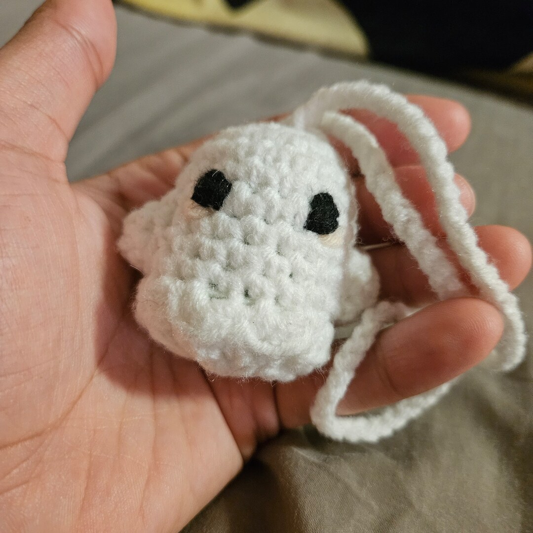 Spectral Whispers Crochet Ghost Charm - Etsy