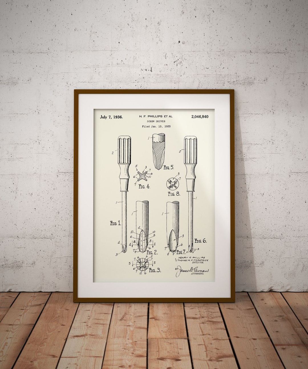Screw Driver Patent Print, Screwdriver Patent Poster, Handyman ...