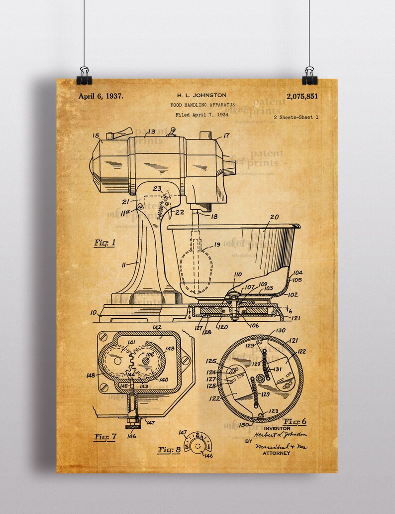 Food Handling Apparatus Patent Poster Food Processor Patent - Etsy