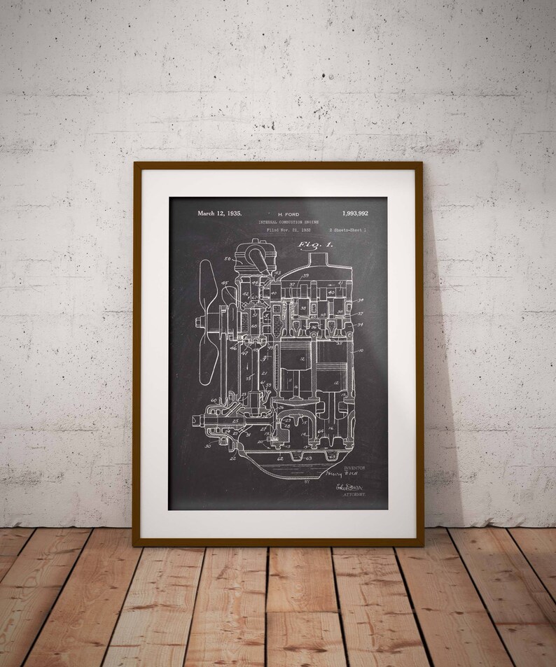 Internal Combustion Engine 1935 Patent Henry Ford Internal Etsy Uk