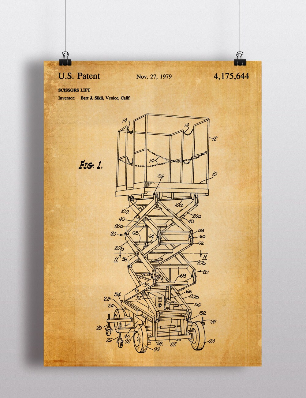 Scissor Lift Patent Print Scissor Lift Poster Scissor Lift | Etsy