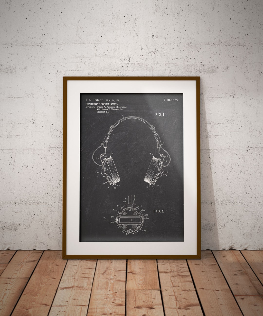 Headphone Construction 1981 Patent Poster, Headphones Patent Print ...