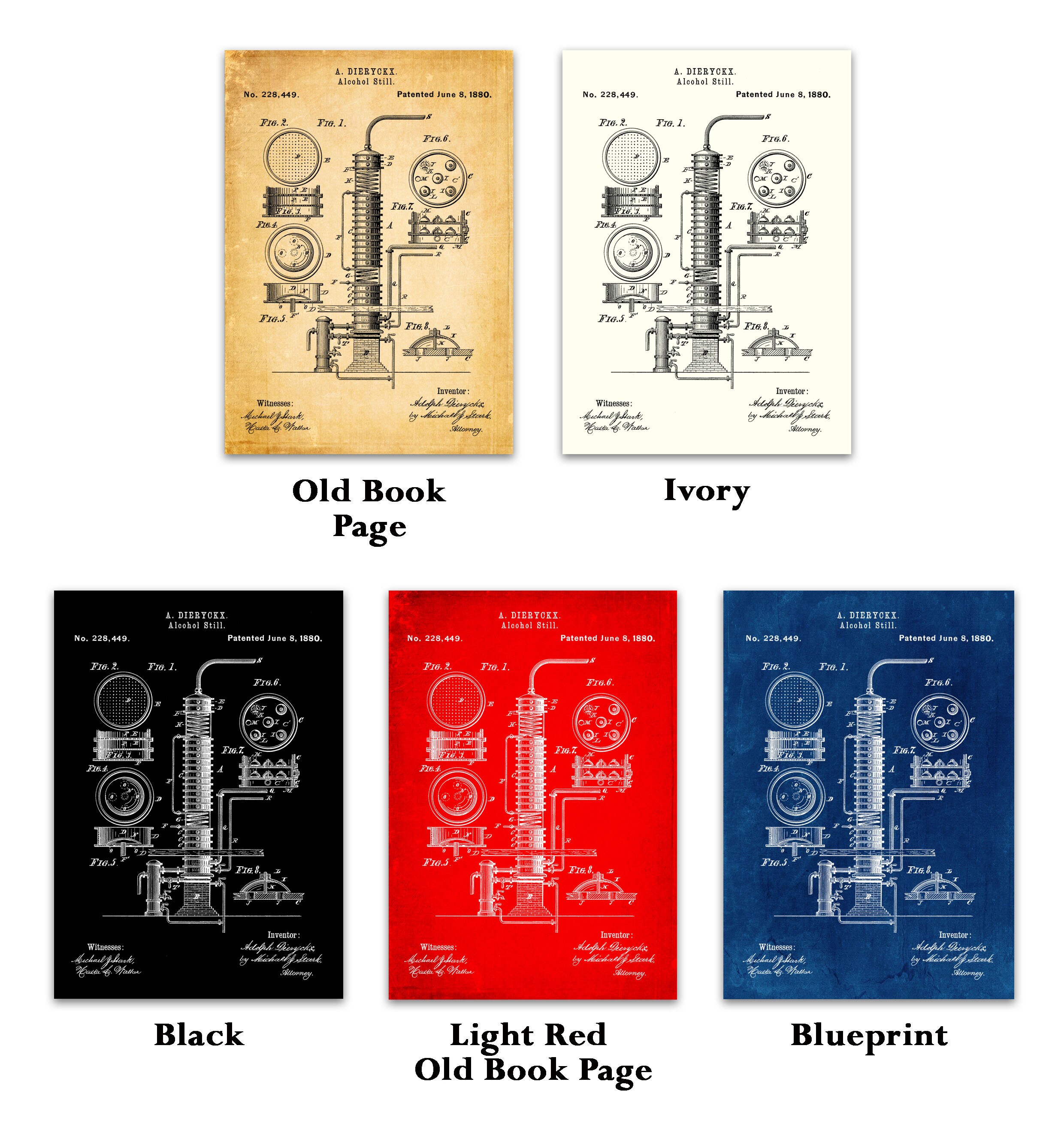 Alcohol Still 1880 Patent Alcohol Still Poster Gift for - Etsy UK