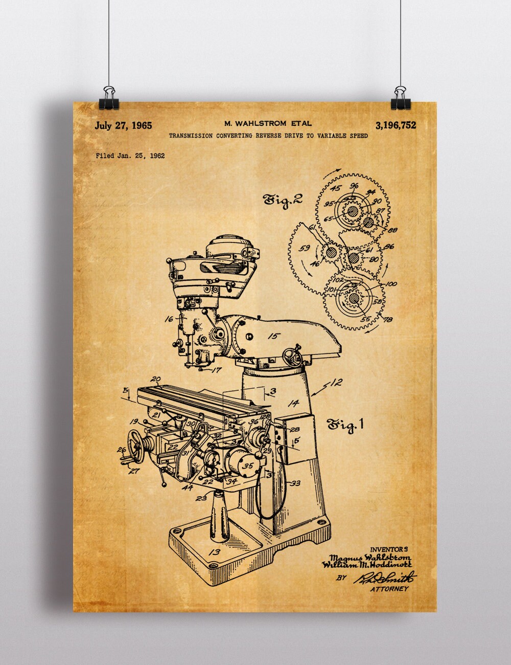 Milling Machine 1965 Patent Print Milling Machine Patent - Etsy