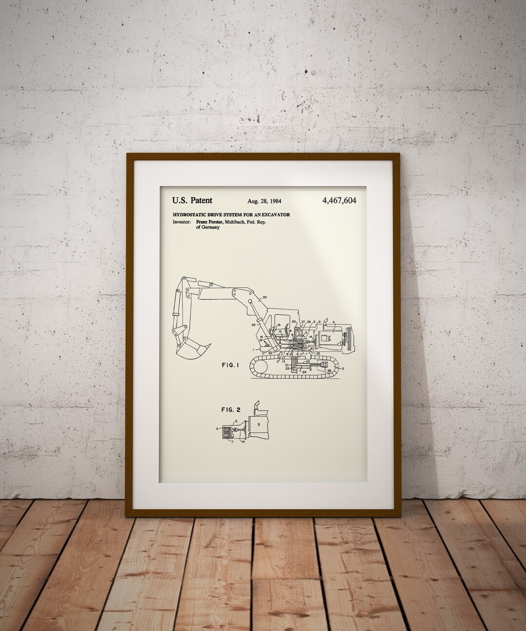 Excavator Patent Print - Construction Equipment Patent Art - Heavy ...