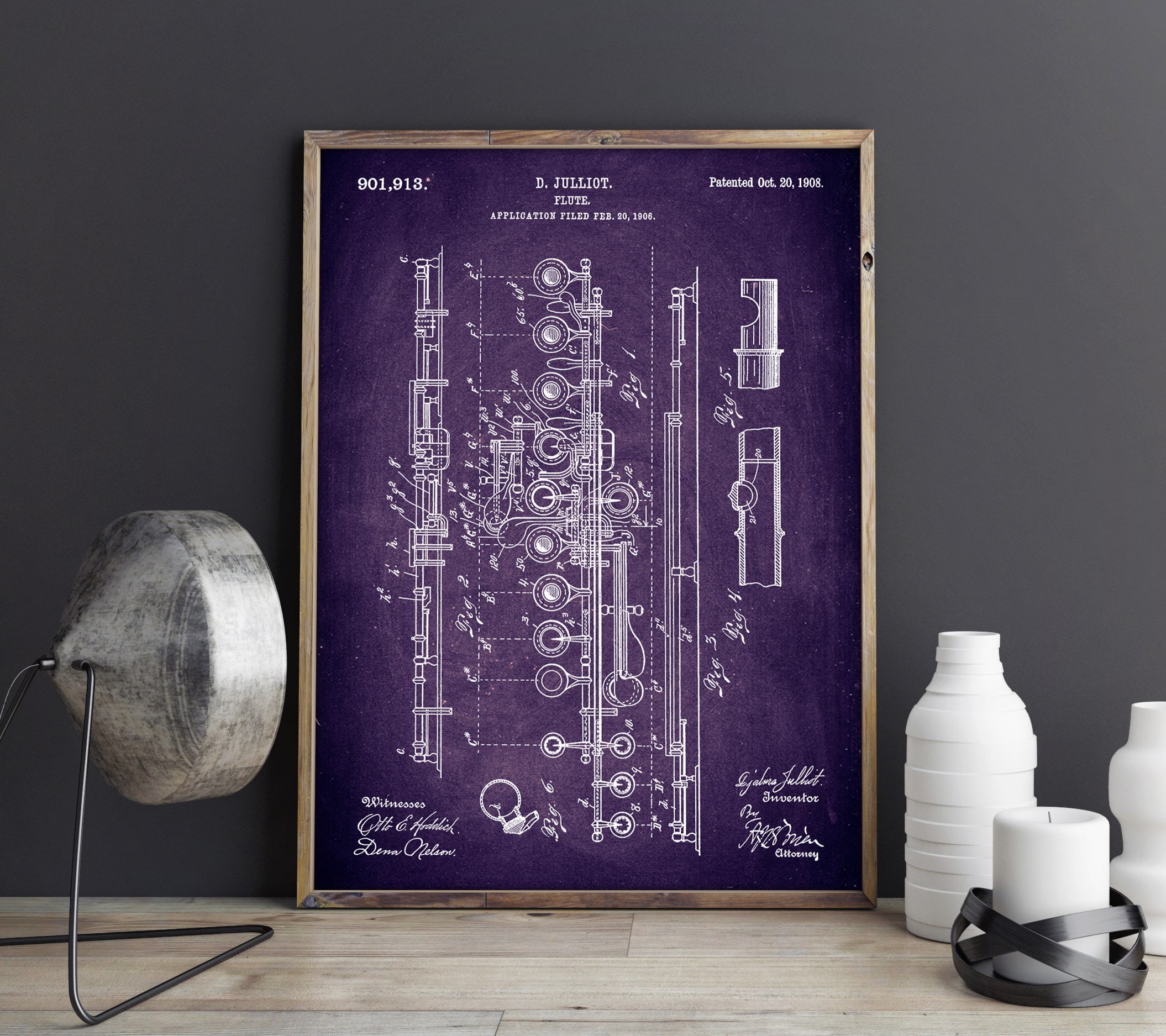 Flute 1908 Patent Poster Flute Patent Print Flute Blueprint - Etsy