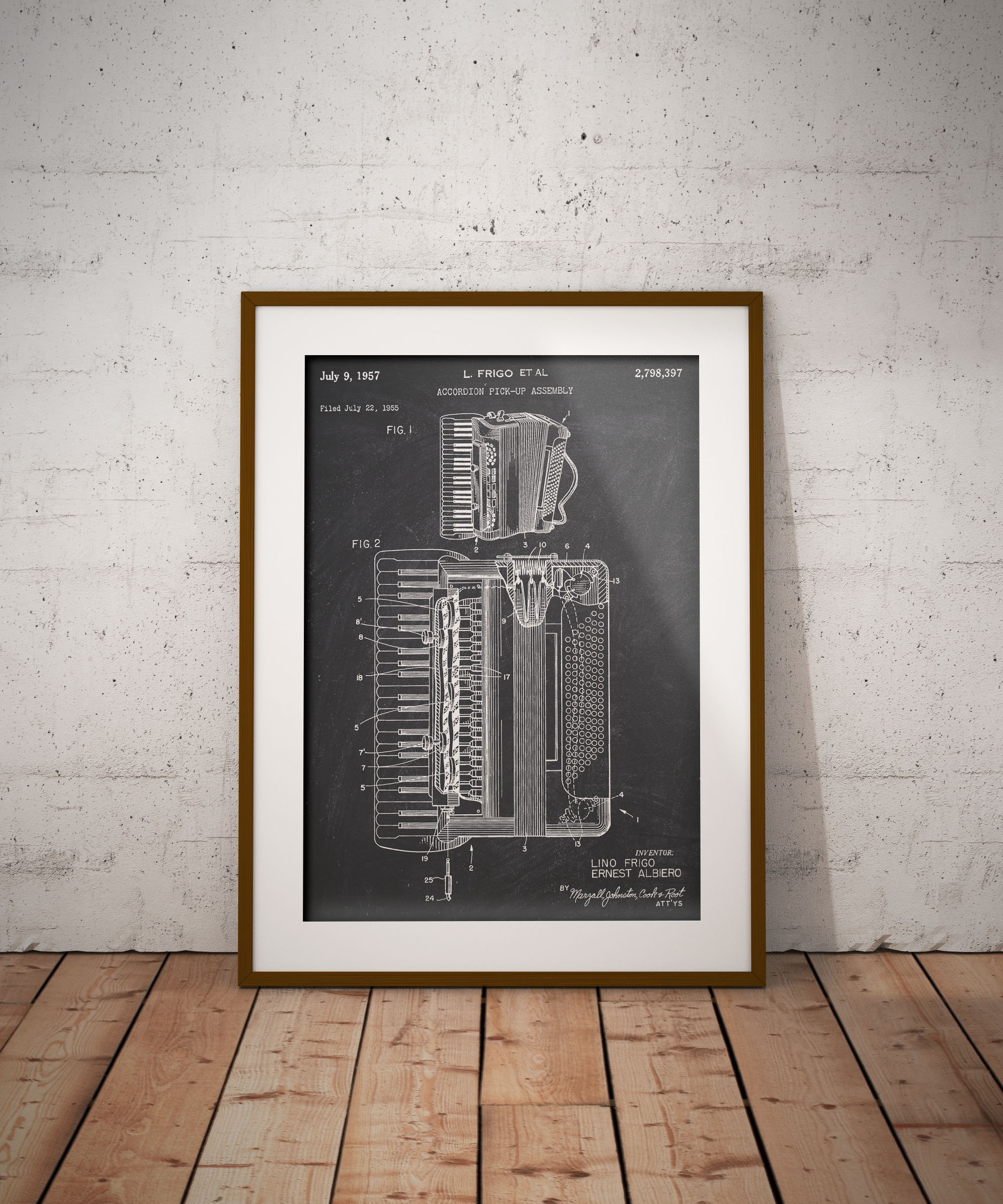 Accordion 1957 Patent Poster Accordion Blueprint Musical | Etsy