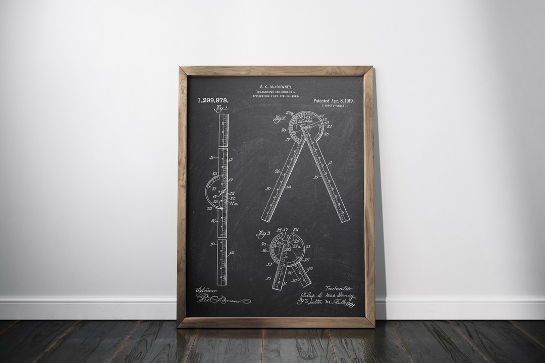 Protractor Patent Print, Architects Office Wall Decor, Architect Poster ...