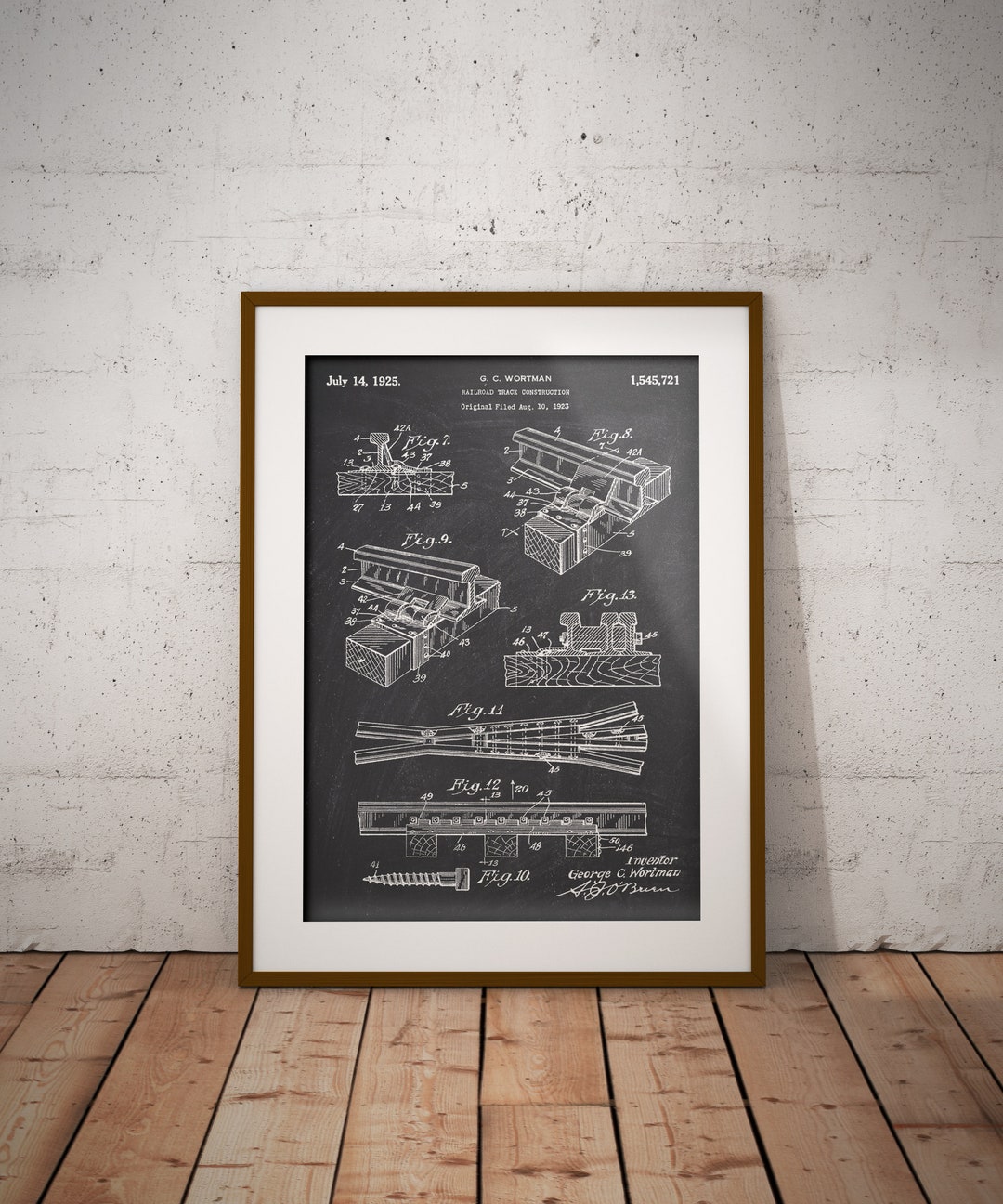 Railroad Track 1925 Patent Print, Vintage Railway Poster, Train ...