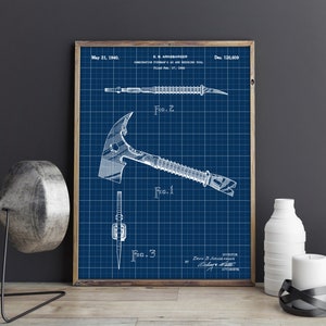 Firefighters Axe Patent, Fireman's Axe Patent, Wrecking Tool Print ...