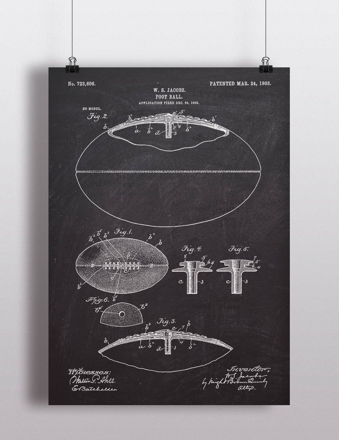 Foot Ball 1903 Patent Poster Football Patent Art Print | Etsy