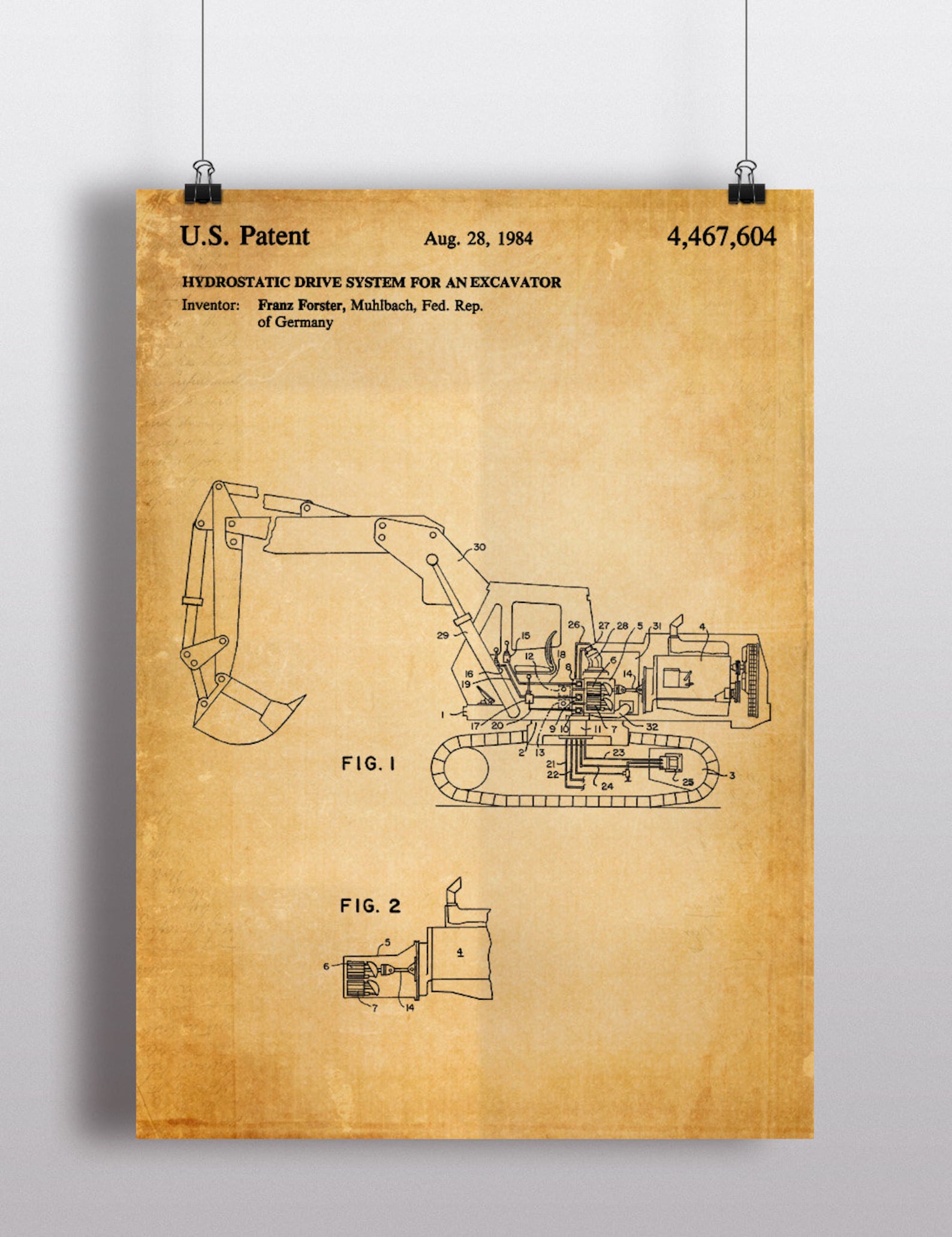 Excavator Patent Print Construction Equipment Patent Art | Etsy