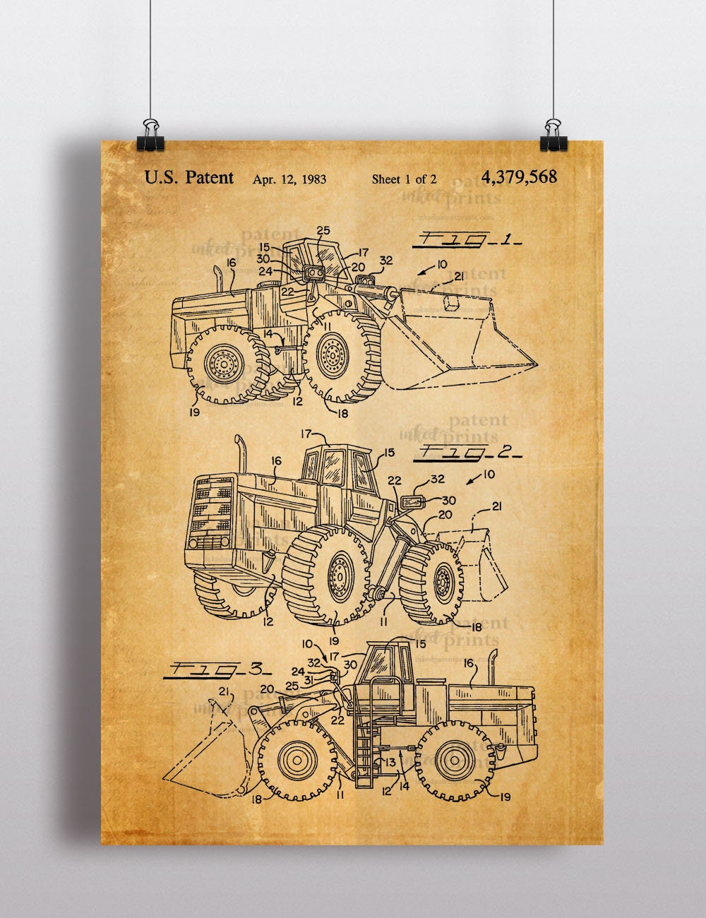 Tractor Loader Patent Poster Heavy Machinery Patent Poster | Etsy