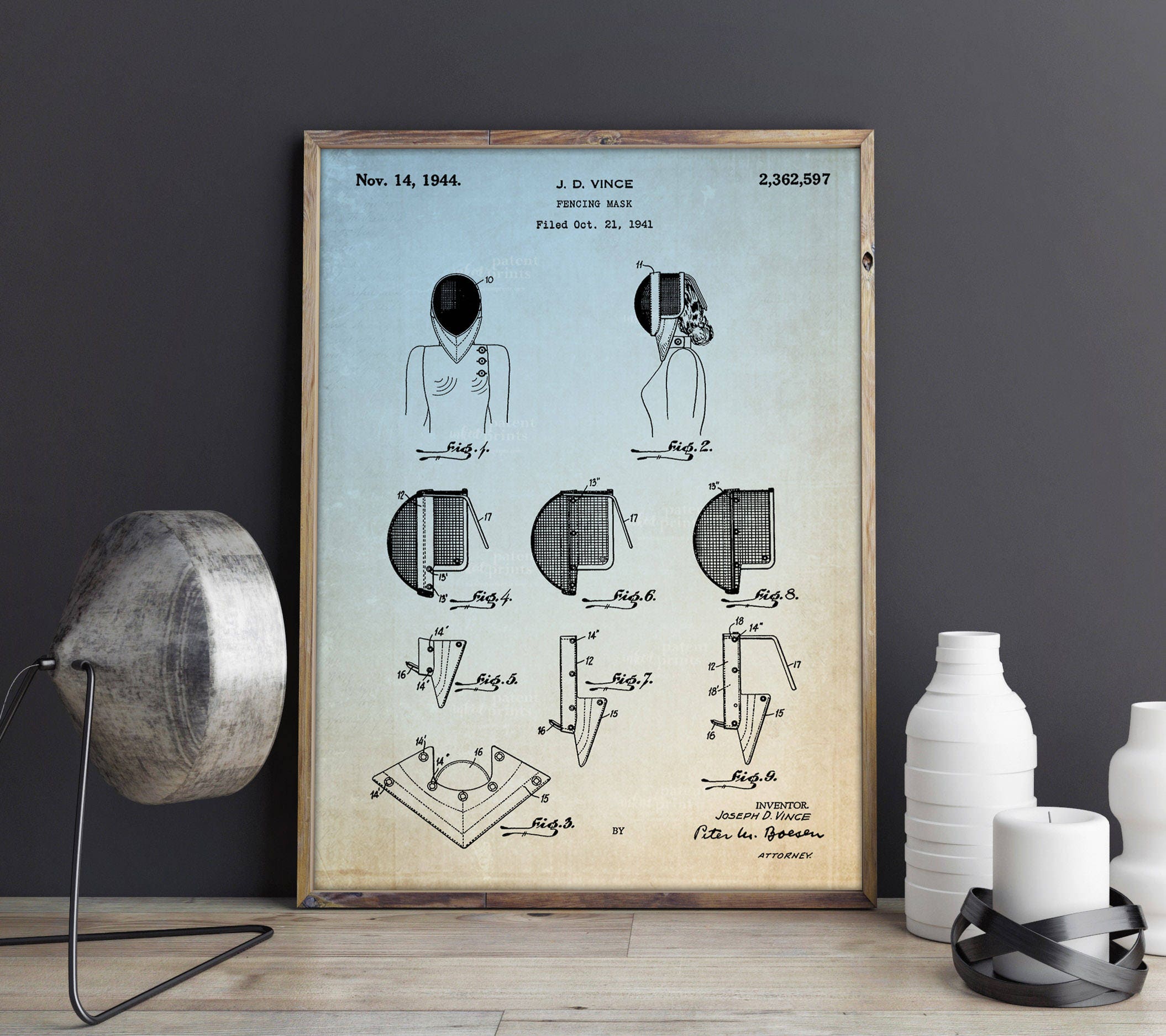 Fencing Mask Patent Poster Fencing Mask Patent Print Fencing - Etsy