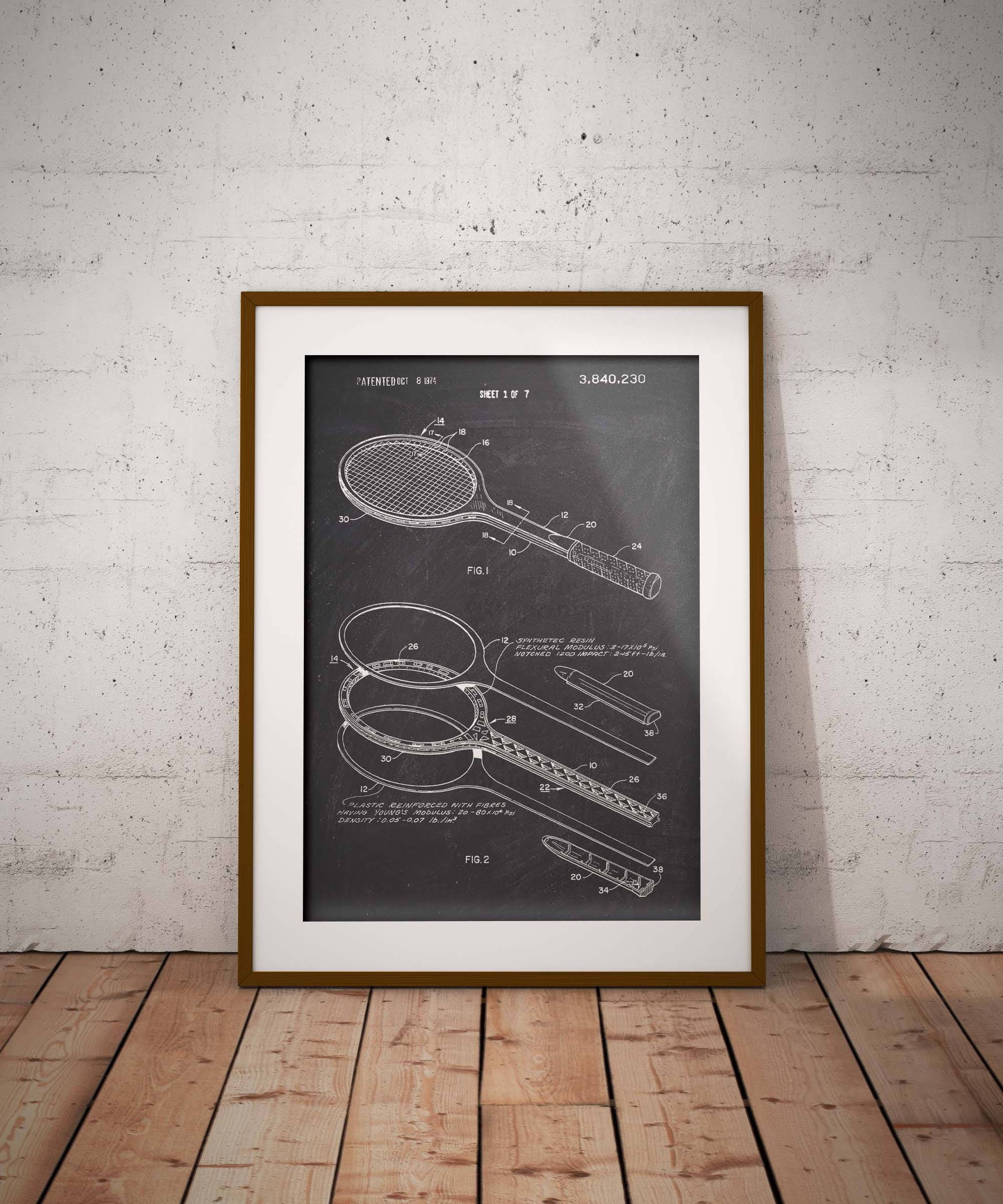 Tennis racket Patent PosterTennis Racket Patent Print Game | Etsy