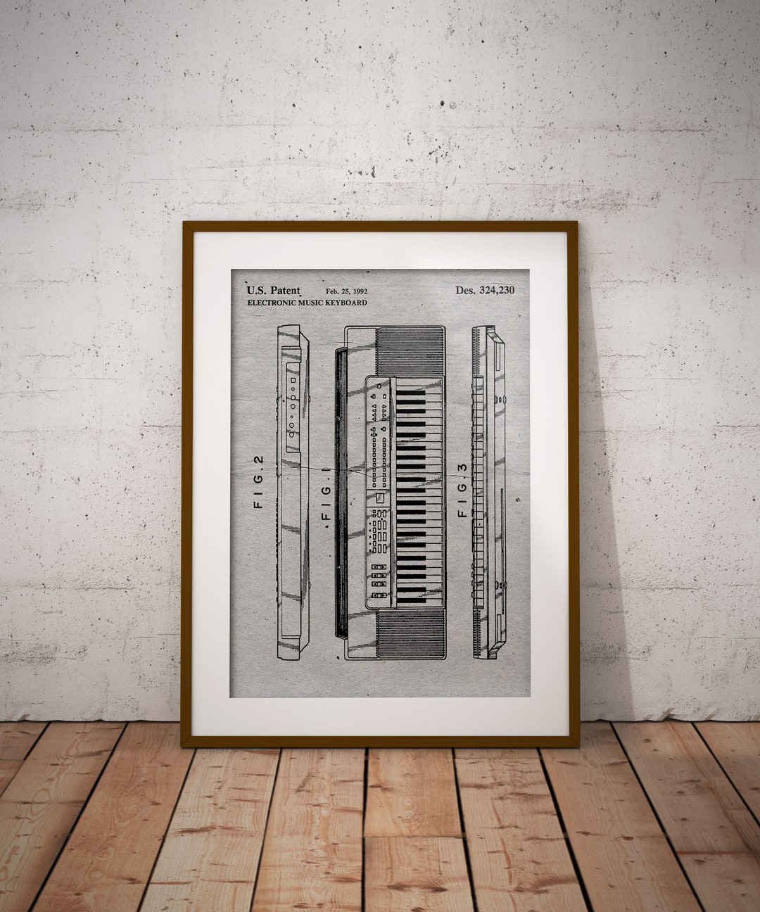 Keyboard 1992 Patent Poster, Electronic Keyboard Patent Print, Keyboard ...