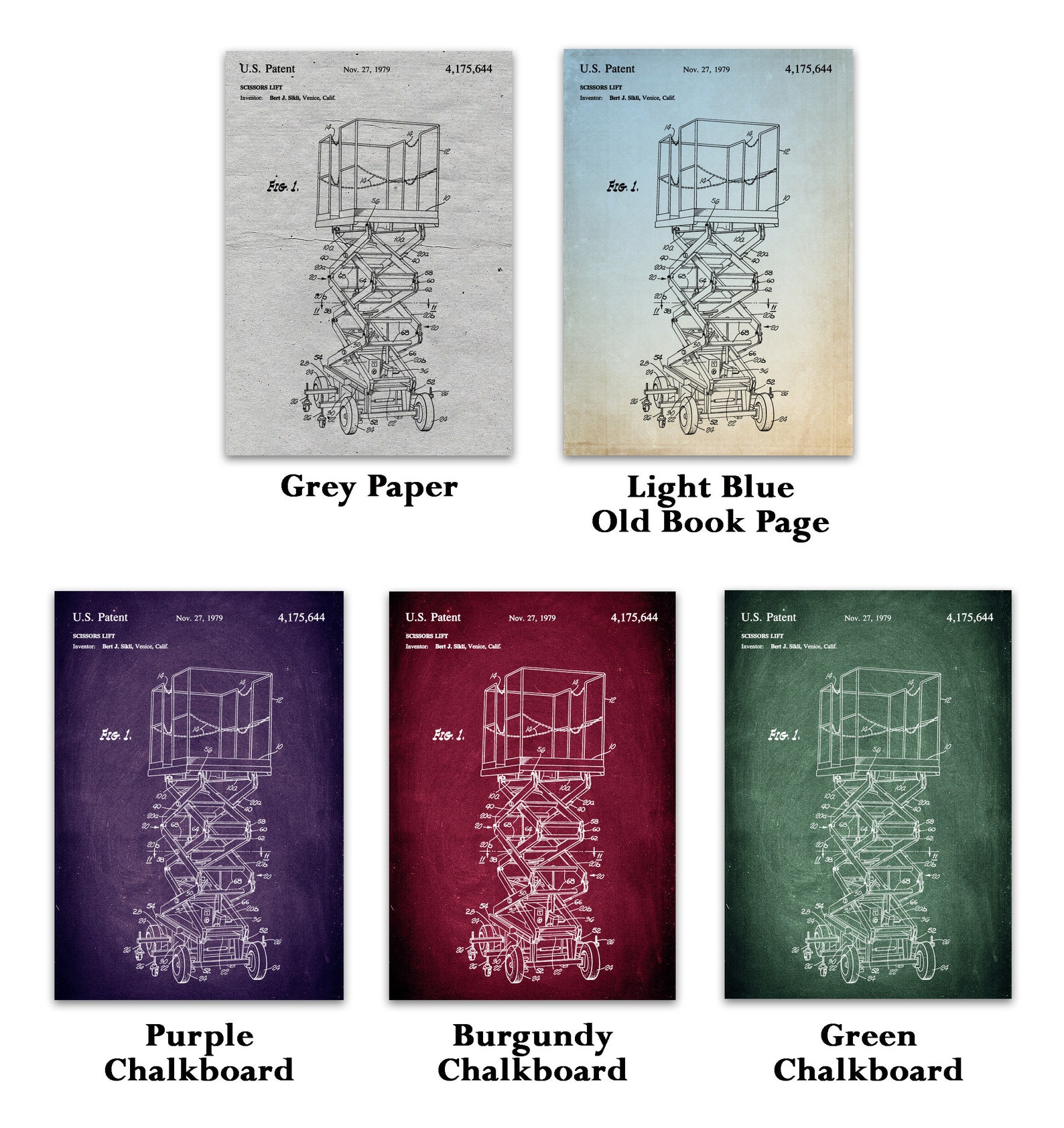Scissor Lift Patent Print Scissor Lift Poster Scissor Lift | Etsy