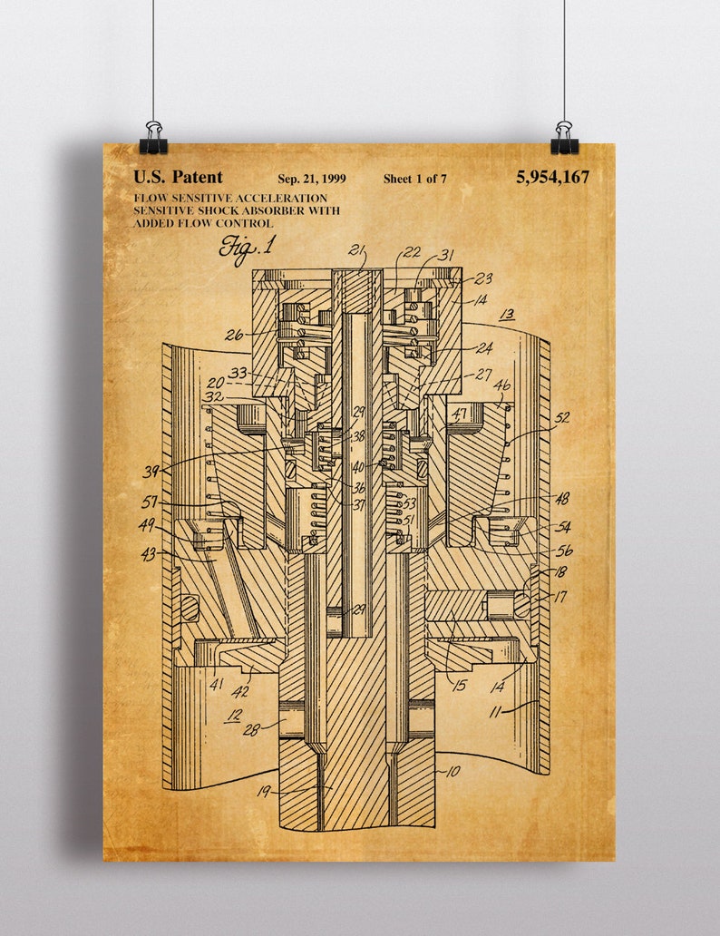 Shock Absorber Patent Poster Mountain Bike Patent Print - Etsy